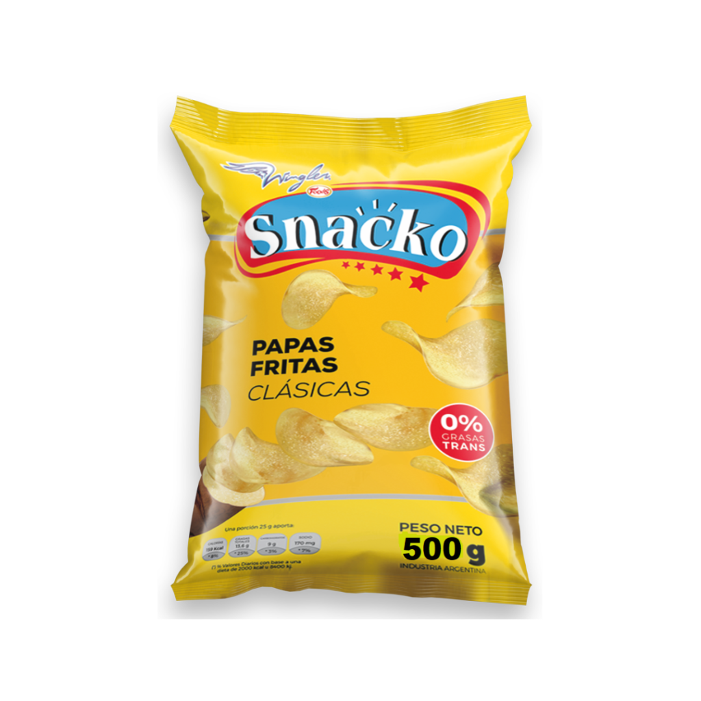 PAPAS FRITAS LISAS X500 GR – SNACKO - Vía Gastronómica